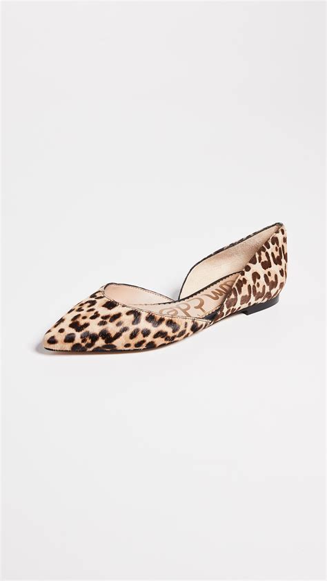Sam Edelman Rodney Leopard Print Calf Hair Dorsay Flats Save 50 Lyst