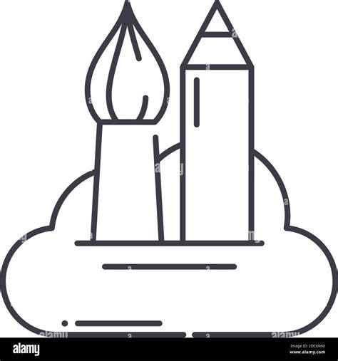 Creative Cloud Icon Linear Isolated Illustration Thin Line Vector Web Design Sign Outline