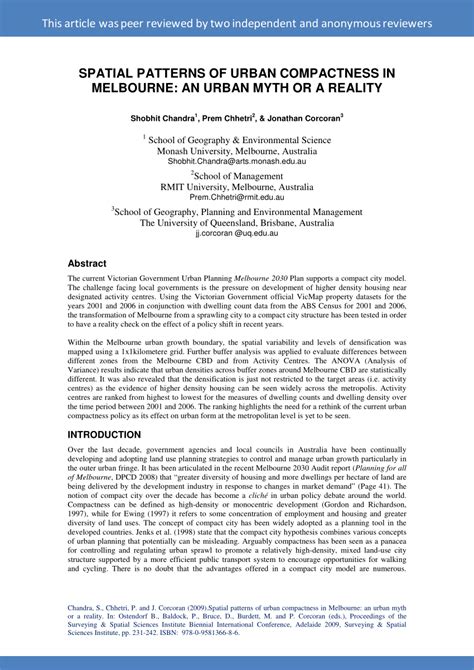 Pdf Spatial Patterns Of Urban Compactness In Melbourne An Urban Myth