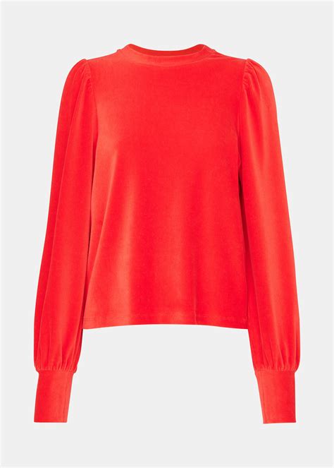 Red Puff Sleeve Cord Top Whistles