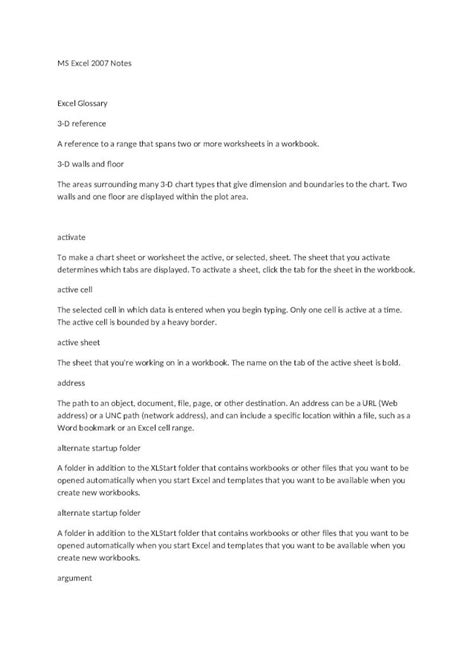 Doc Ms Excel 2007 Notes Dokumentips