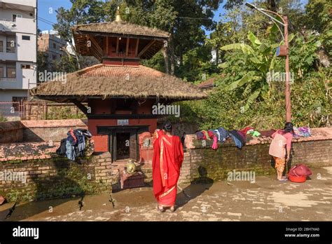 Tansen Nepal 15 January 2020 People At A Temple Of Tansen On Nepal