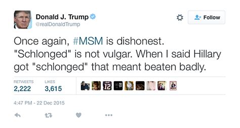 Trump Defends Using Schlong To Mock Hillary In Tweets Business Insider