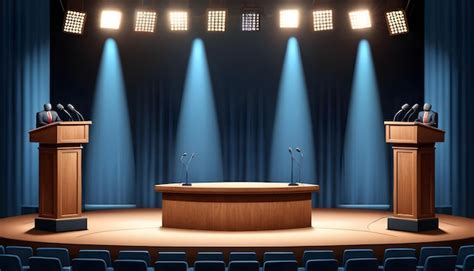 Political Debate Stage Premium Ai Generated Image