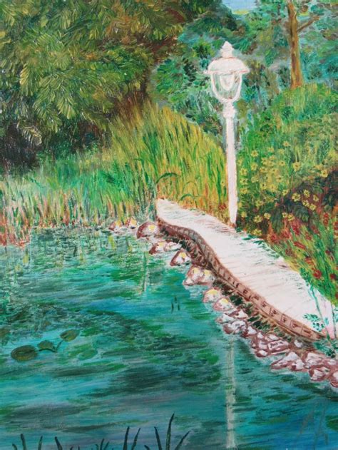 Фонарь у реки картина на Мольберт Picture Art