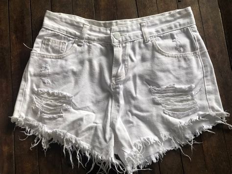 Hi Waist White Shorts Womens Fashion Bottoms Shorts On Carousell