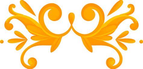 Golden Stylish Curl Colorful Decor For Decorating Vector Image
