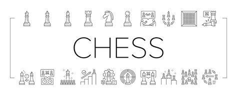 Chess Smart Strategy Game Figure Icons Set Vector 19001567 Vector Art