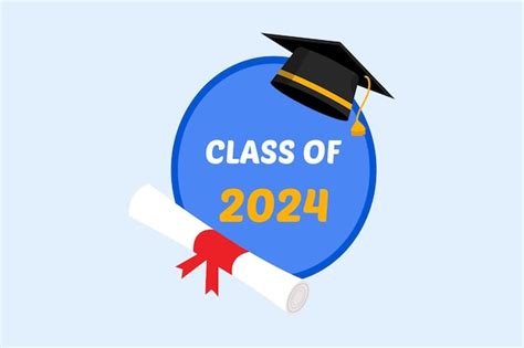 Premium Vector Class Of 2024 Concept Colored Flat Vector Illustration