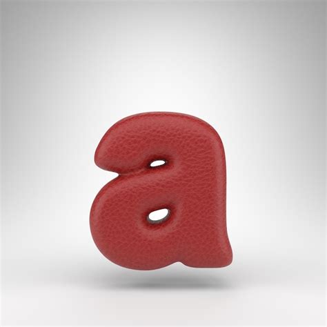 Letra A Minúscula Sobre Fondo Blanco Letra 3d De Cuero Rojo Con