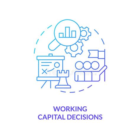 Working Capital Decision Blue Gradient Concept Icon Stock Vector
