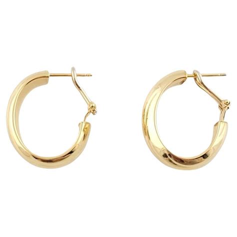 18k Yellow Gold Thick Huggie Hoop Earrings At 1stdibs Thick Huggie