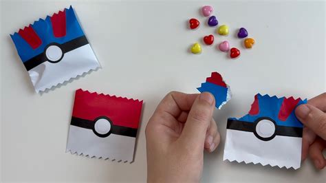 포켓몬스터 몬스터볼 슈퍼볼 🍬사탕 초콜렛 포장🍫 쉬운 종이접기🎁 화이트데이 발렌타인데이 선물 Youtube