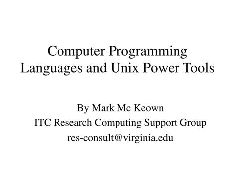 PPT Computer Programming Languages And Unix Power Tools PowerPoint