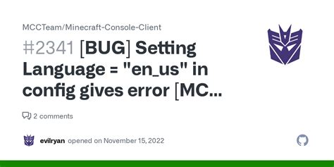 Bug Setting Language Enus In Config Gives Error Mcc Settings