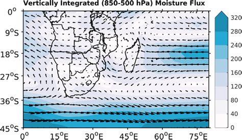 Climatology Of Vertically Integrated Low Level 850500 Hpa Moisture