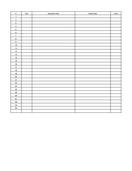 Grading Sheet By Evelyn Sanchez TPT