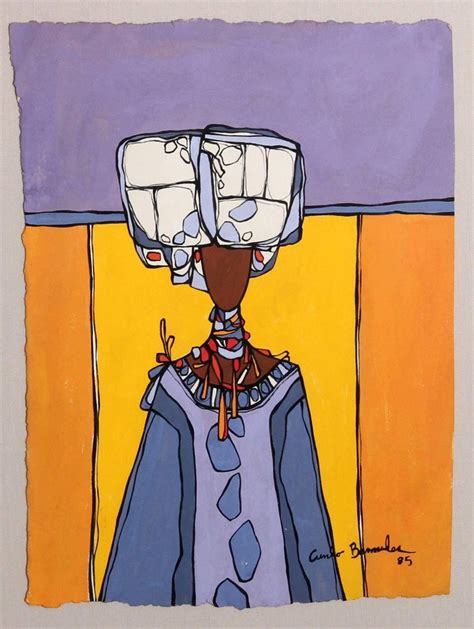 Cundo Bermúdez Woman With Headdress And Necklace For Sale At 1stdibs