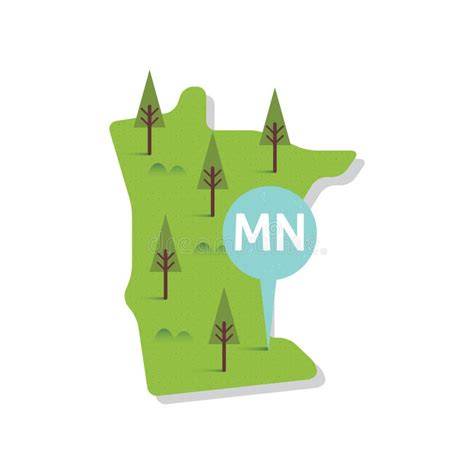 Minnesota State Map Vector Illustration Decorative Design Stock Vector