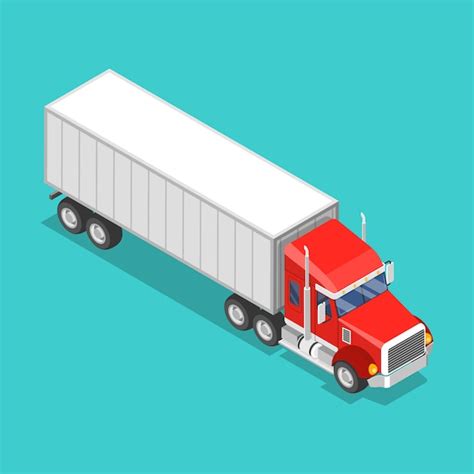 Premium Vector Isometric Flat Vector Concept Of A Cargo Truck