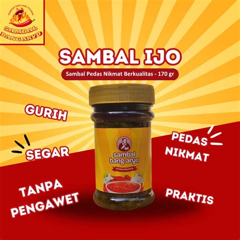 Jual Sambal Bang Aryo Sambel Ijo Sambel Hijau Sambel Pedas Gurih Sambel Rumahan Sambel