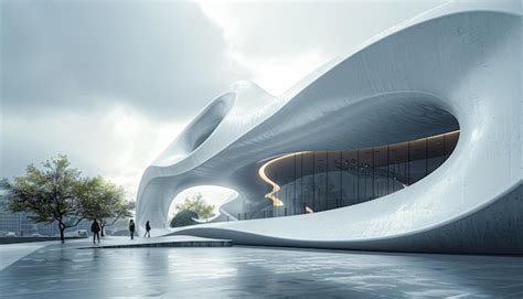 Modern Organic Architecture Design With Curved Concrete Facade