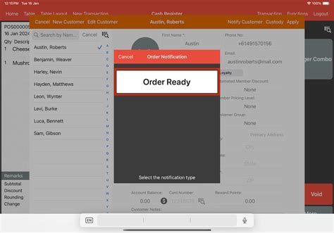 Notification Configuration MobiPOS