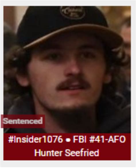 Hunter Seefried Has Been Sentenced To 24 Months In Prison January 6th 2021 Storming Of The