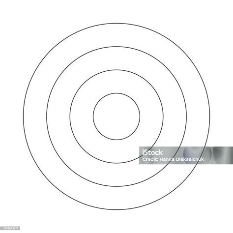 ตารางขั้วโลกของวงกลมศูนย์กลาง 3 วง แผนภาพวงกลมแบ่งออกเป็นสามส่วนเท่า ๆ กัน กระดาษกราฟขั้วโ