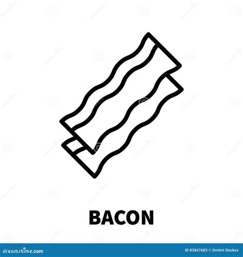 Bacon Icon In Black Style Isolated On White Background Meats Symbol