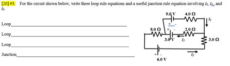 Solved 20 3 For The Circuit Shown Below Write Three