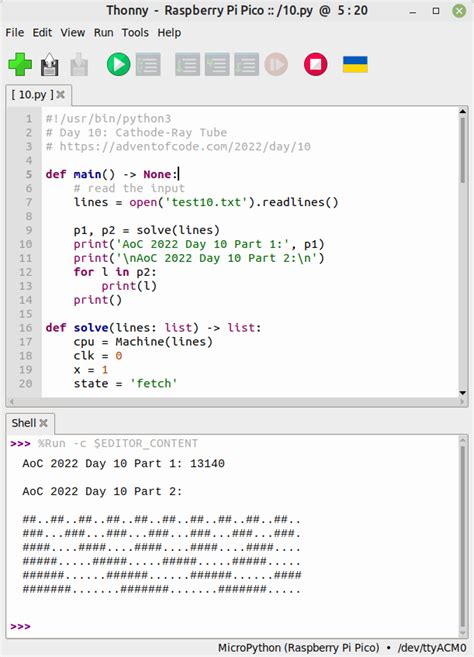 2022 Day 10 Micropython On A Raspberry Pi Pico W Radventofcode