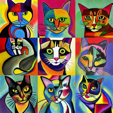 Cat Portrait By Kandinsky Stable Diffusion Openart