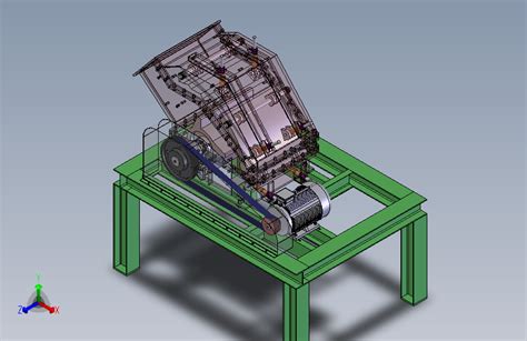 412 小型铸铁工件的冒口和浇道的破碎回炉 浇道破碎机 SOLIDWORKS 2015 模型图纸下载 懒石网