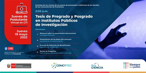 Prociencia Perú On Twitter ¡hoy 📌 Jueves De Postulante Virtual En