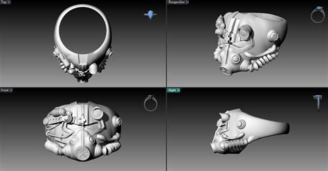 Stl File Fallout Power Armor Helmet Ring・3d Print Model To Download・cults