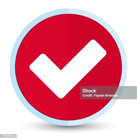 Validate Icon Flat Prime Red Round Button Stock Illustration Download