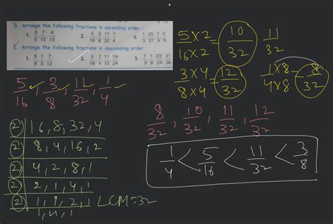 V Arrange The Following Fractions In Ascending Order 1 53 107 154 2
