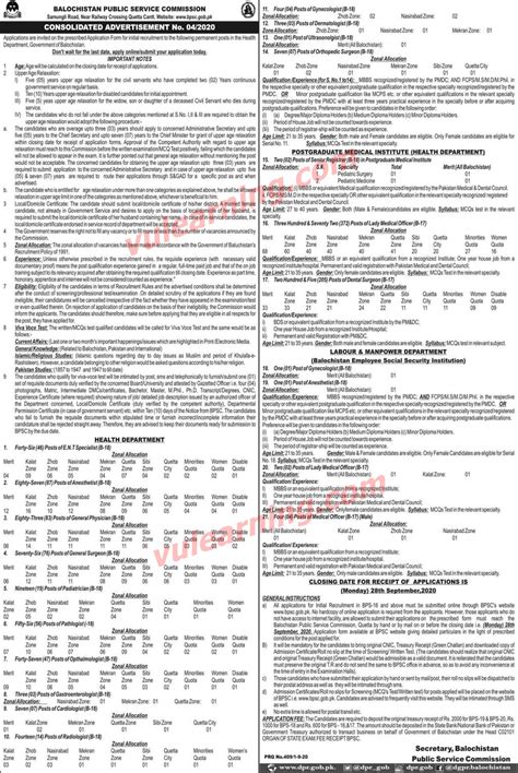 Bpsc Jobs 2020 Apply Online Balochistan Public Service Commission
