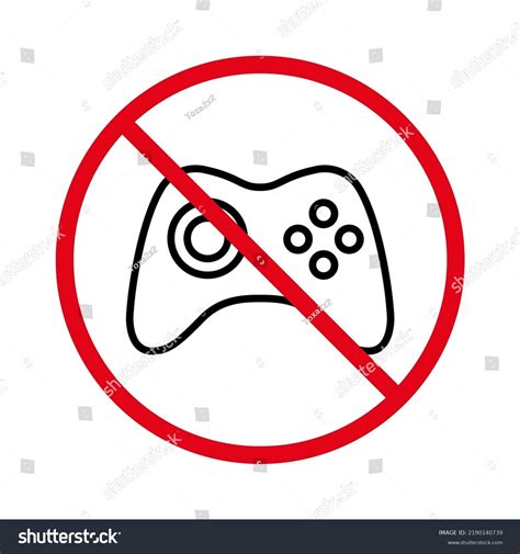 No Allowed Gamepad Control Sign Prohibited Stock Vector Royalty Free Shutterstock