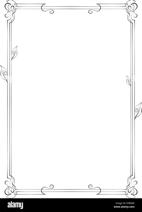 Vintage Multilayer Vertical Vector Frame With Swirls Stock Vector Image