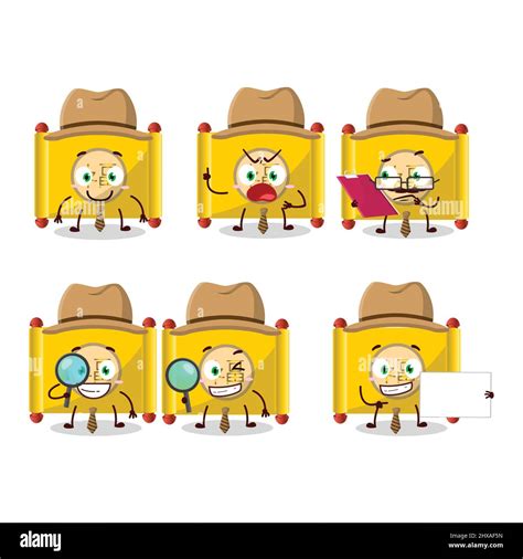 Detective Yellow Paper Roll Chinese Cute Cartoon Character Holding