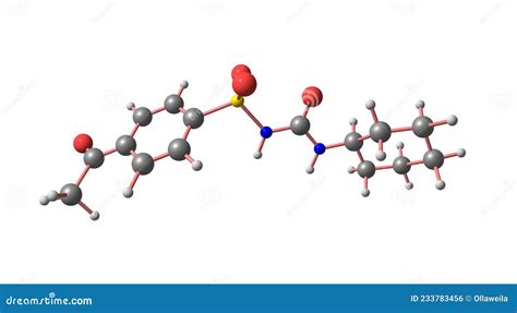 Acetohexamide Molecular Structure Isolated On White Stock Illustration Illustration Of