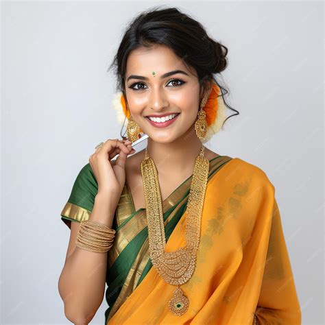 Premium Photo Photo Portrait Of A Beautiful Indian Girl In A Greeting