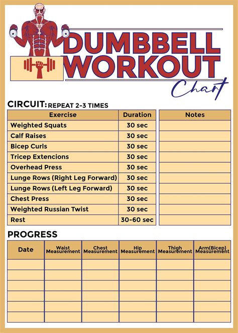 Free Printable Dumbbell Workout Charts