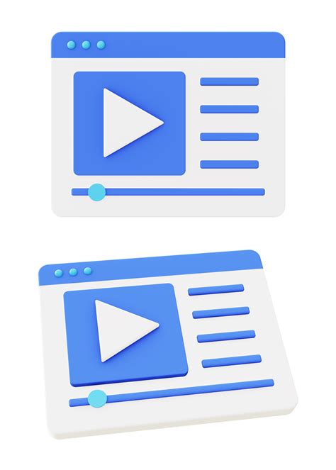 3d Illustration Icon Of Blue Video Streaming 24830877 Png