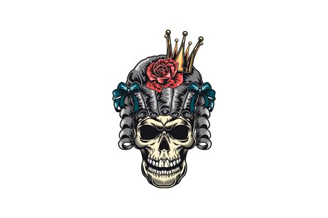 Colored Skull Badge Scary Skull With Ge Graphic By Pchvector · Creative Fabrica