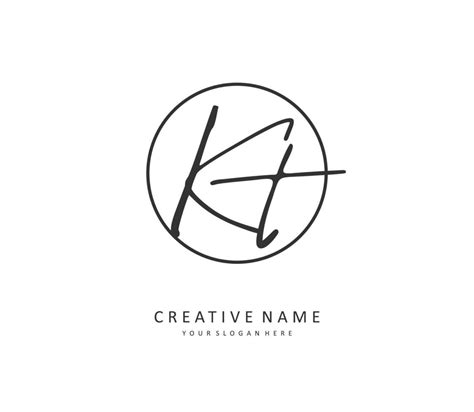 K T Kt Inicial Carta Caligrafia E Assinatura Logotipo Uma Conceito