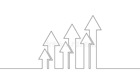 Continuous Line Drawing Of Road Sign Arrow Stock Vector Illustration