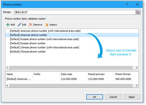 Quickly Apply Phone Number Data Validation To Cells In Excel